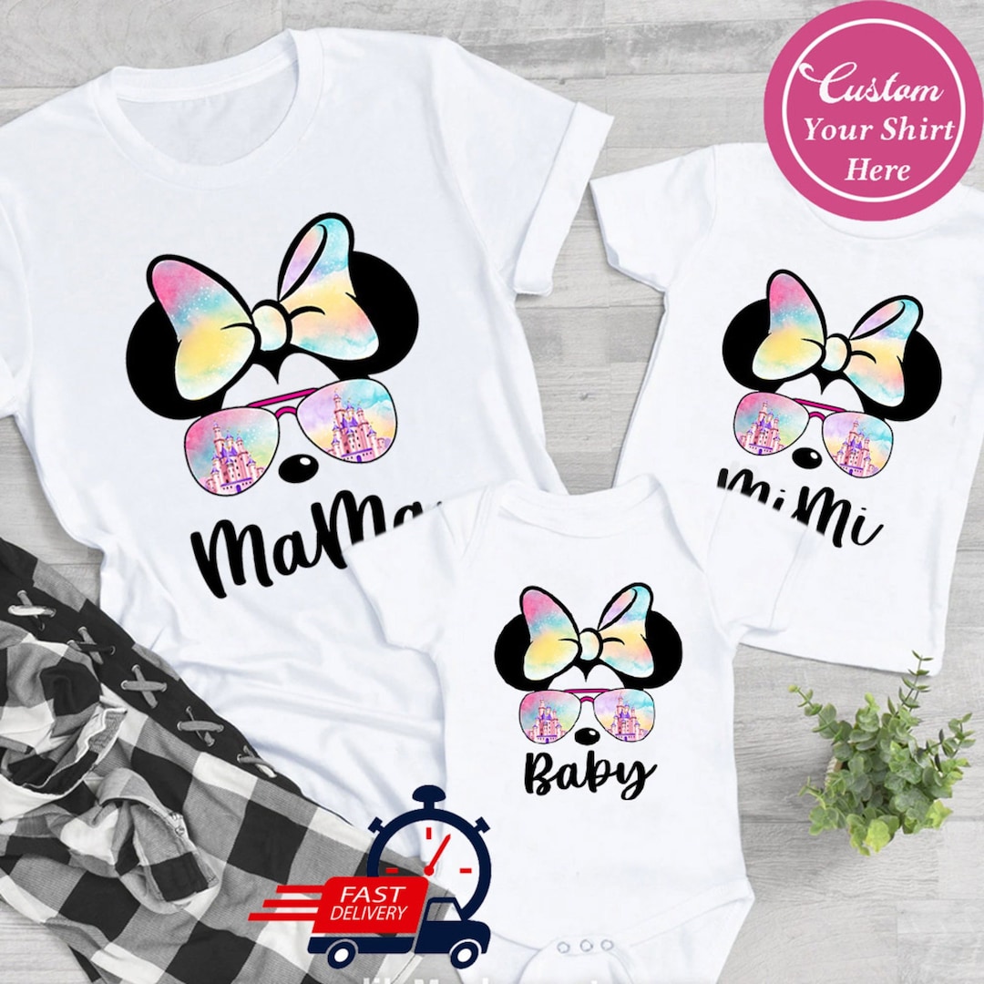 Custom Mama Mouse Mini Mouse Watercolor Disneyland Shirt, Disney Mom ...