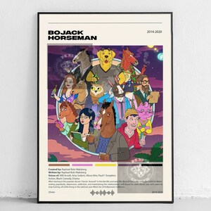 Bojack Movie Horseman Adult Animated Tv Series Minimalist Poster, Horseman Vintage Art Print ...