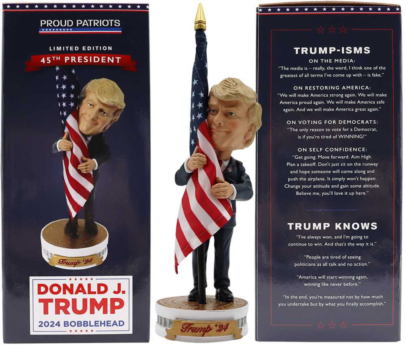 President Trump Bobblehead (hugging the American Flag) - Etsy