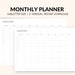 Undated Monthly Checklist Printable Planner, Productivity Monthly ...