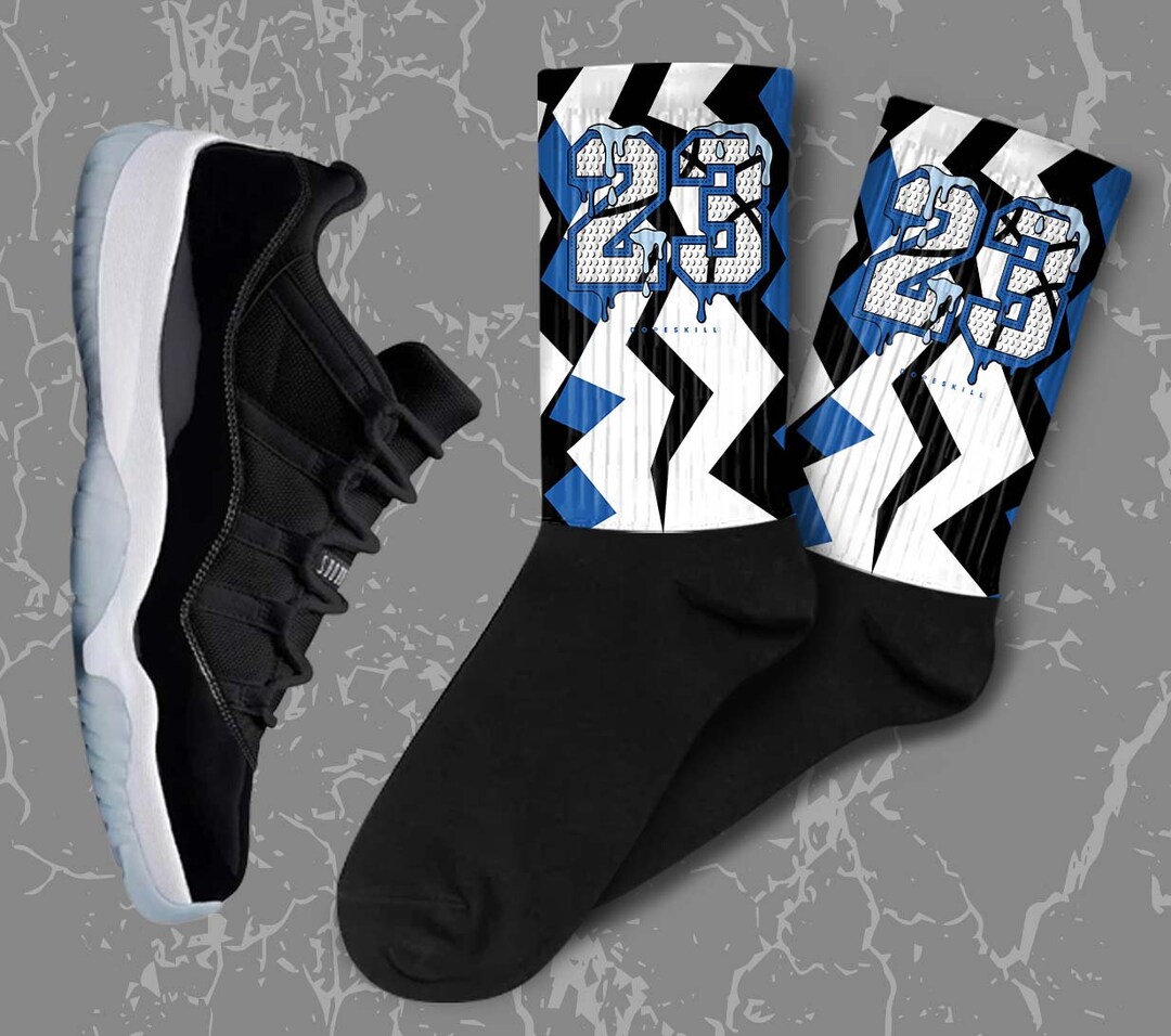 Space Jam 11s Dopeskill Sublimated Socks Ziczac Graphic - Etsy
