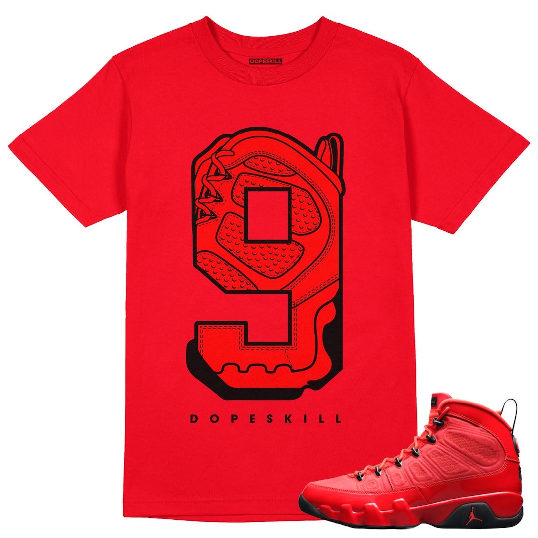No.9 Unisex Shirt Match Jordan 9 Chile Red - Chile Red T-shirt - Etsy