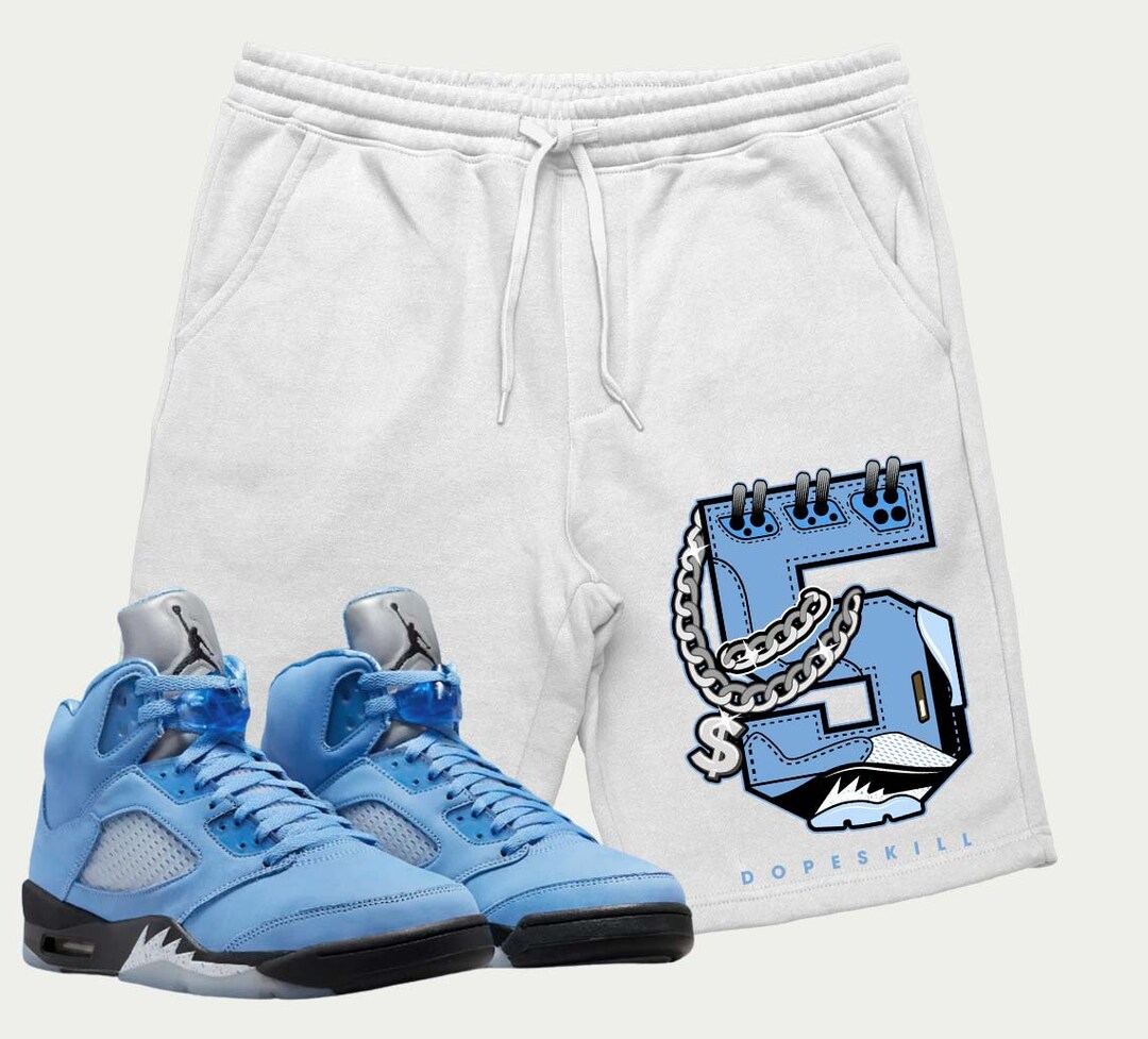 University Blue 5s Dopeskill Men's Fleece Shorts No.5 Graphic - Etsy
