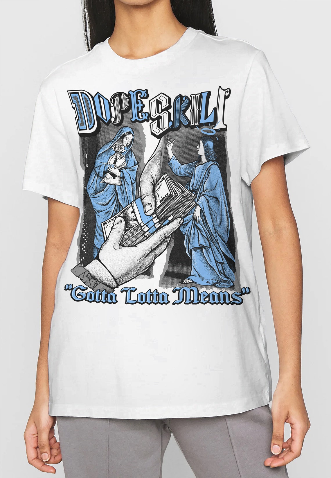Powder Blue 9s Dopeskill Unisex Shirt Gotta Lotta Means Graphic - Etsy
