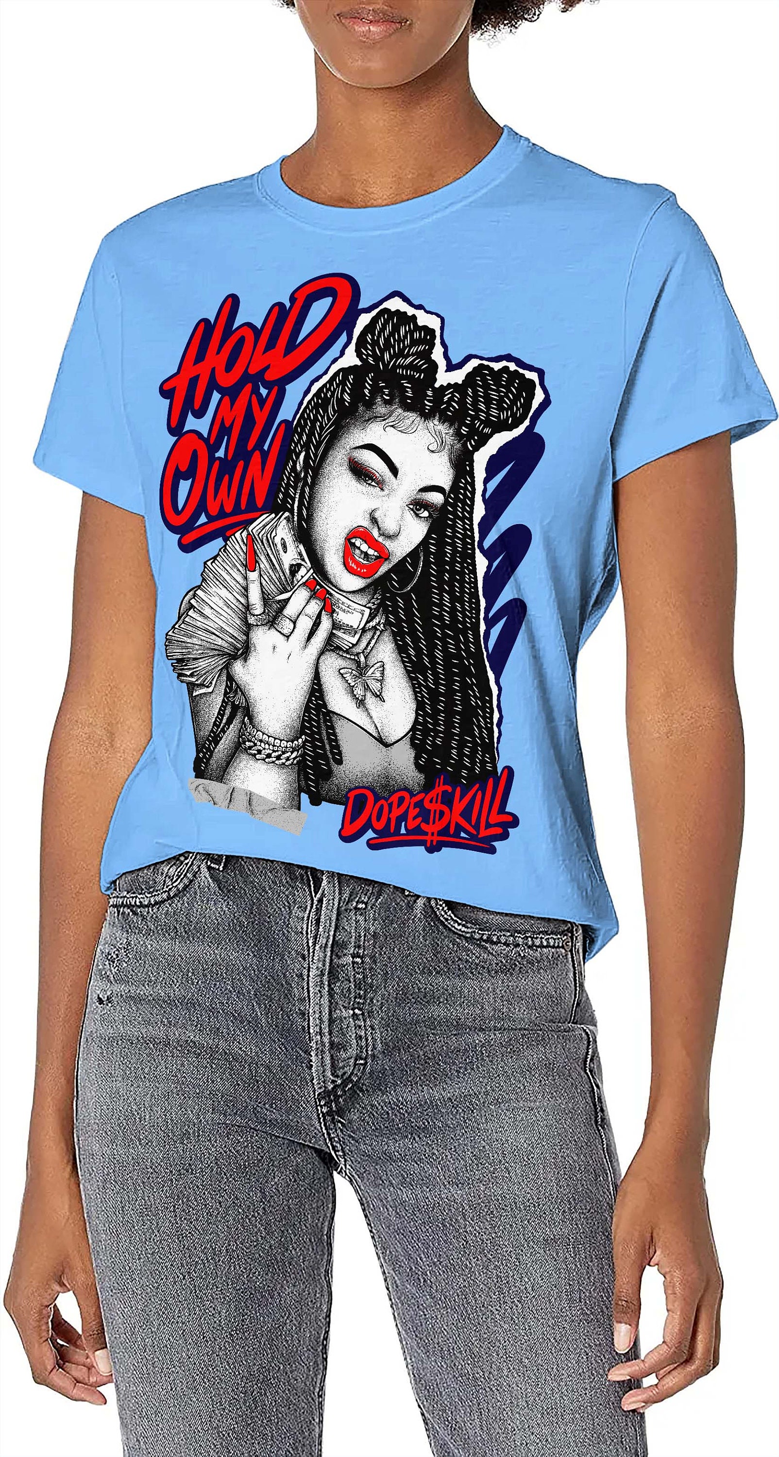 Powder Blue 9s Dopeskill Unisex Shirt New H.M.O Graphic - Sky Blue ...