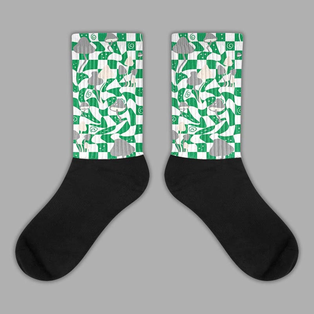 White Cement Reimagined 3s Sublimated Socks Mushroom Graphic - Etsy