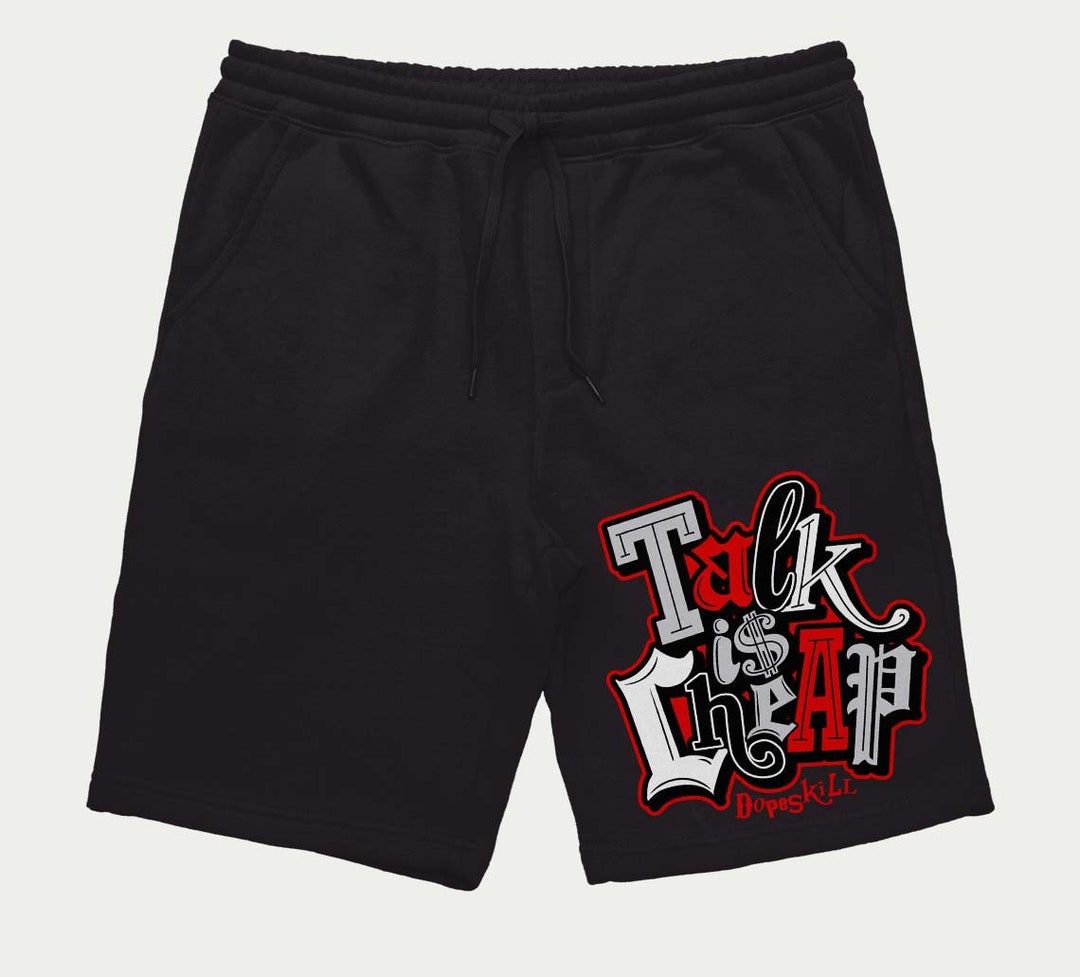 Black Cement 2s Dopeskill Men's Fleece Shorts Talk is Chip Graphic - Etsy