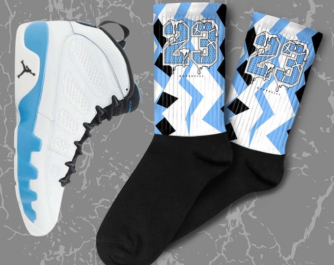 Powder Blue 9s Dopeskill Sublimated Socks Ziczac Graphic - Etsy