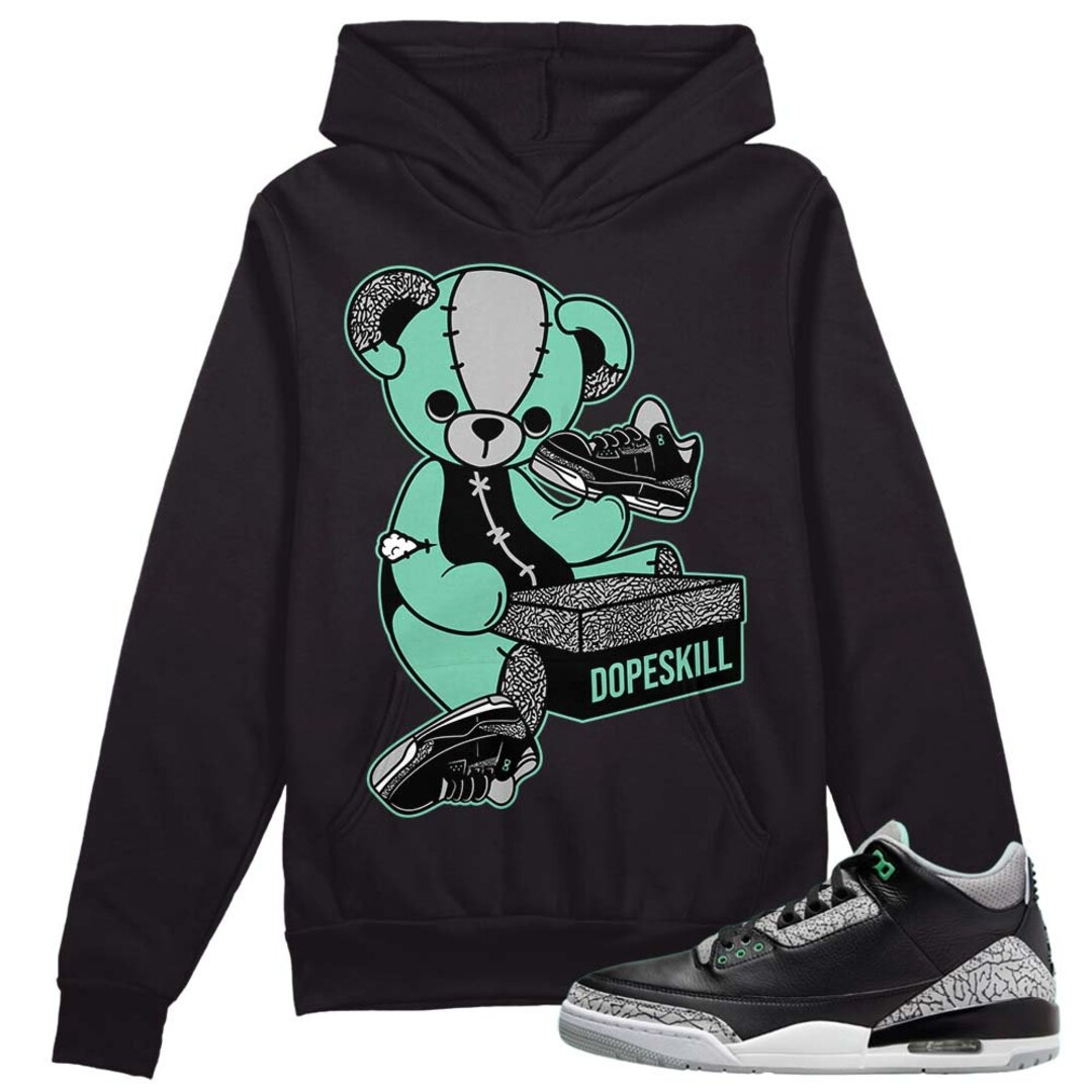 Green Glow 3s Dopeskill Unisex Hoodie Sneakerhead BEAR Graphic - Etsy