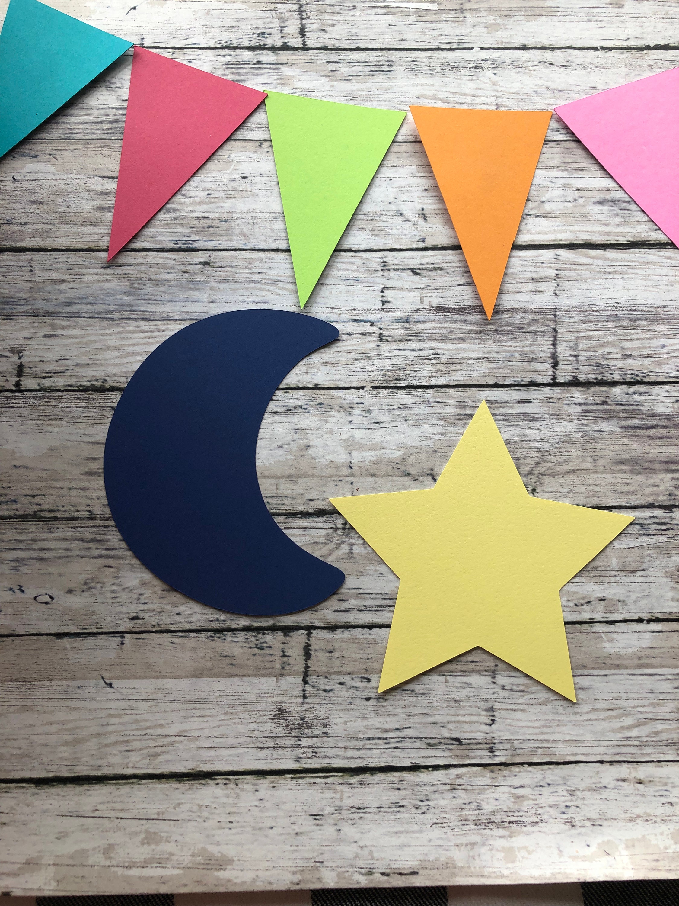 Star moon DIY tag paper tags Star moon gift tag party | Etsy