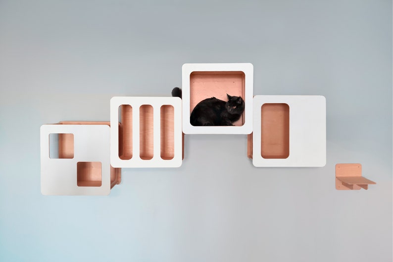 Modern Cat Furniture Cat Wall Shelf Square Shelves Cat Wall - Etsy