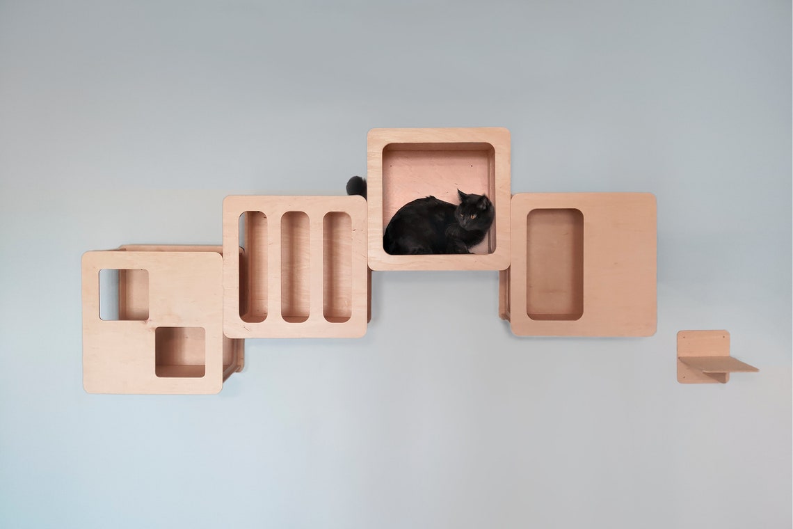 Cube Cat Shelves Square Cat Bed Cube Cat Bed Cube Wall Cat | Etsy