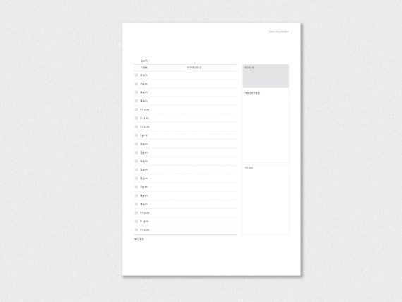 2022 Printable Daily Planner Printable Calendar Undated | Etsy