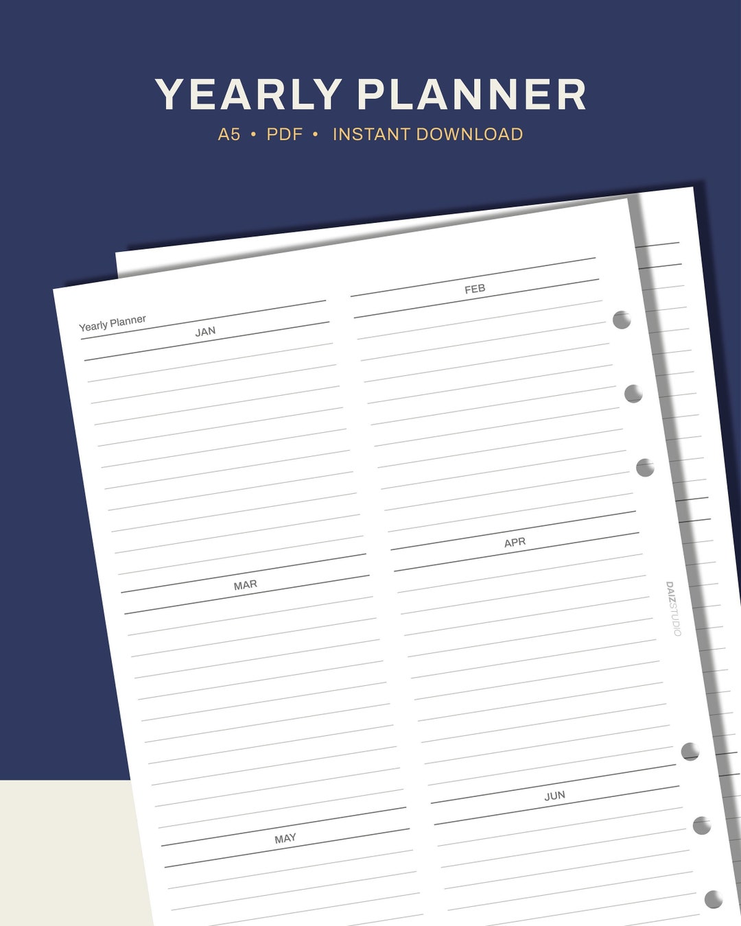 2022 Printable Yearly Planner Printable Calendar Planner - Etsy Canada