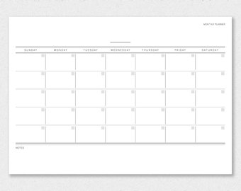 2022 Printable Monthly Planner Printable Calendar Undated | Etsy