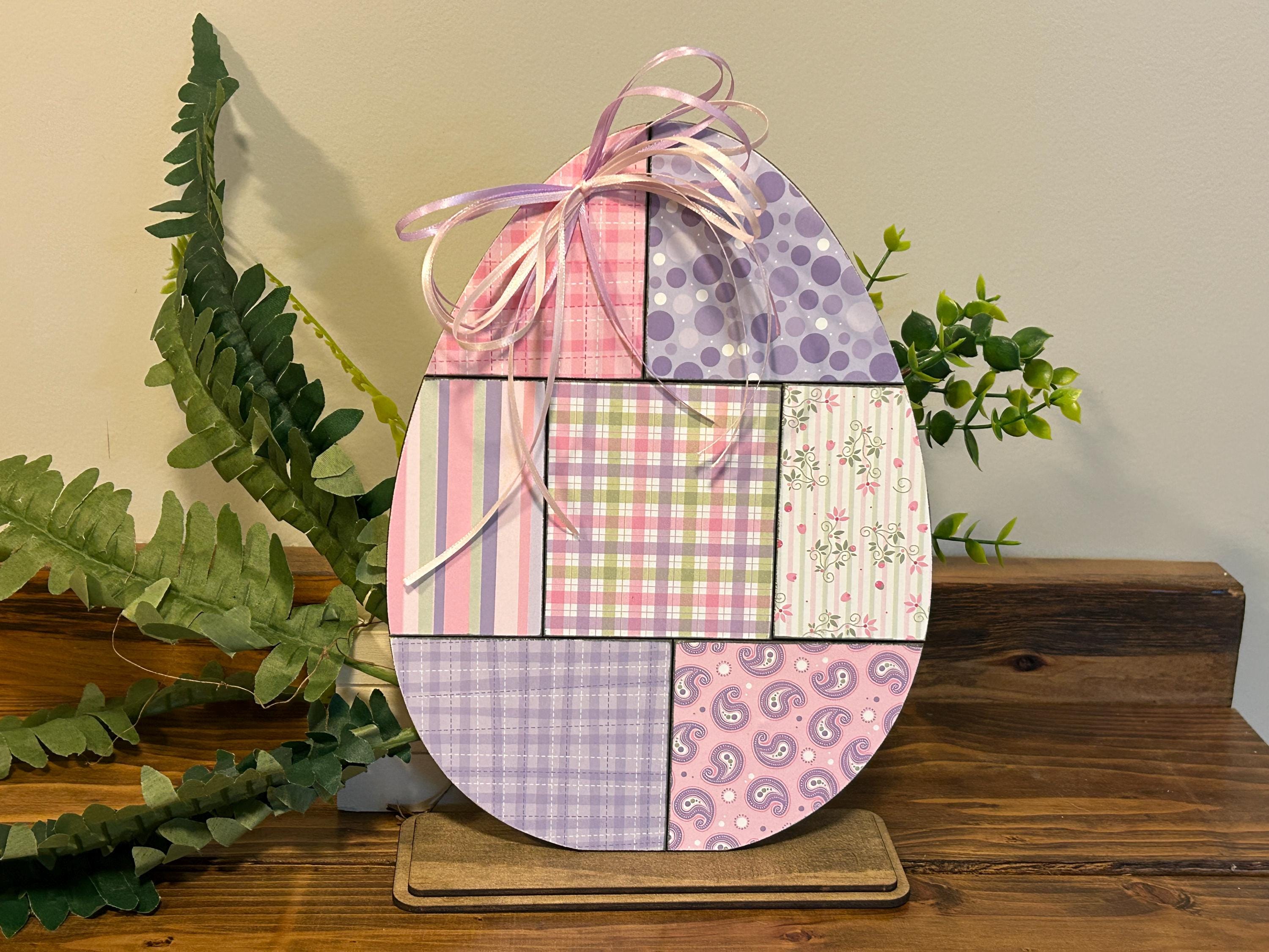 Patchwork Easter Egg SVG | 2 Backer Options With Stand | Market Prep ...