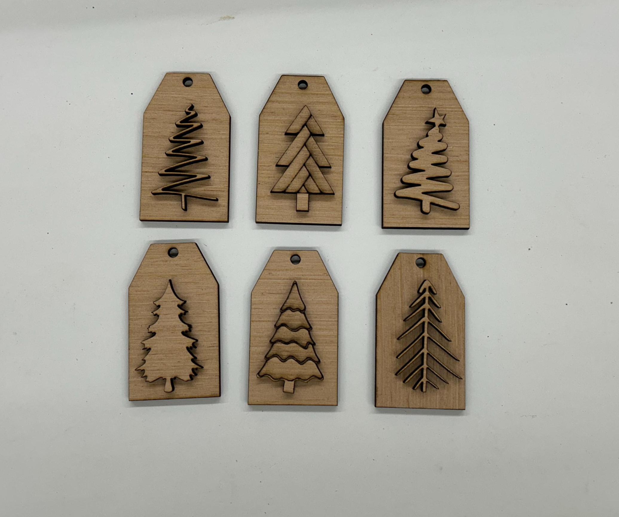 Christmas Tree Tags SVG File for DIY Winter Decor - Glowforge Laser Cut ...