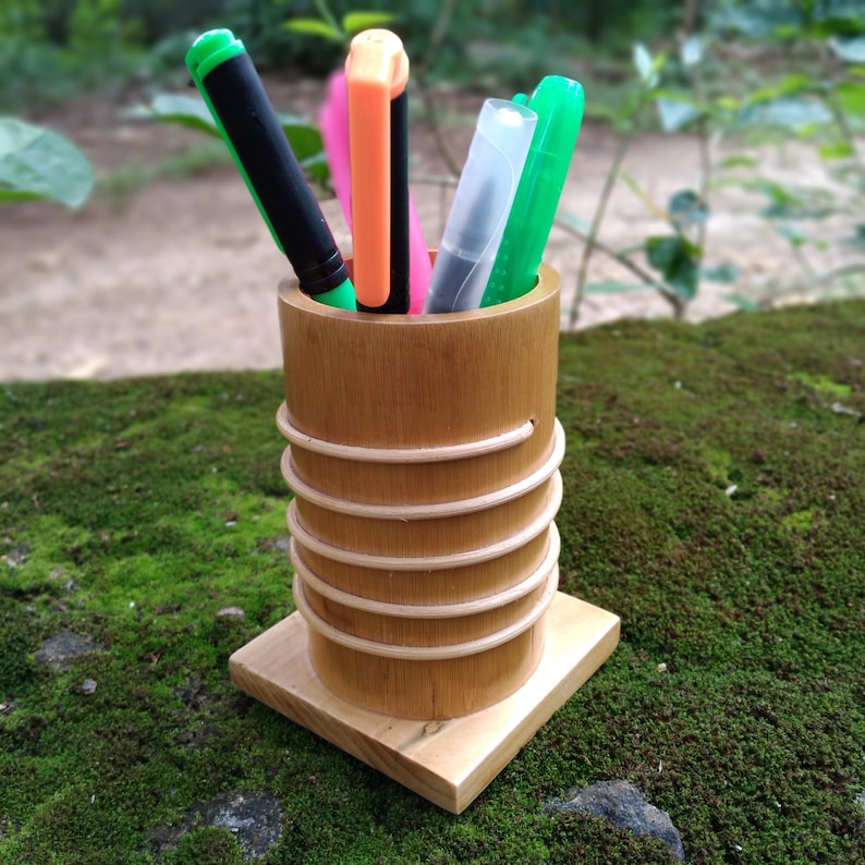 Bamboo Storage Pot Amazing Pen Holder by Bamboo Which is so - Etsy