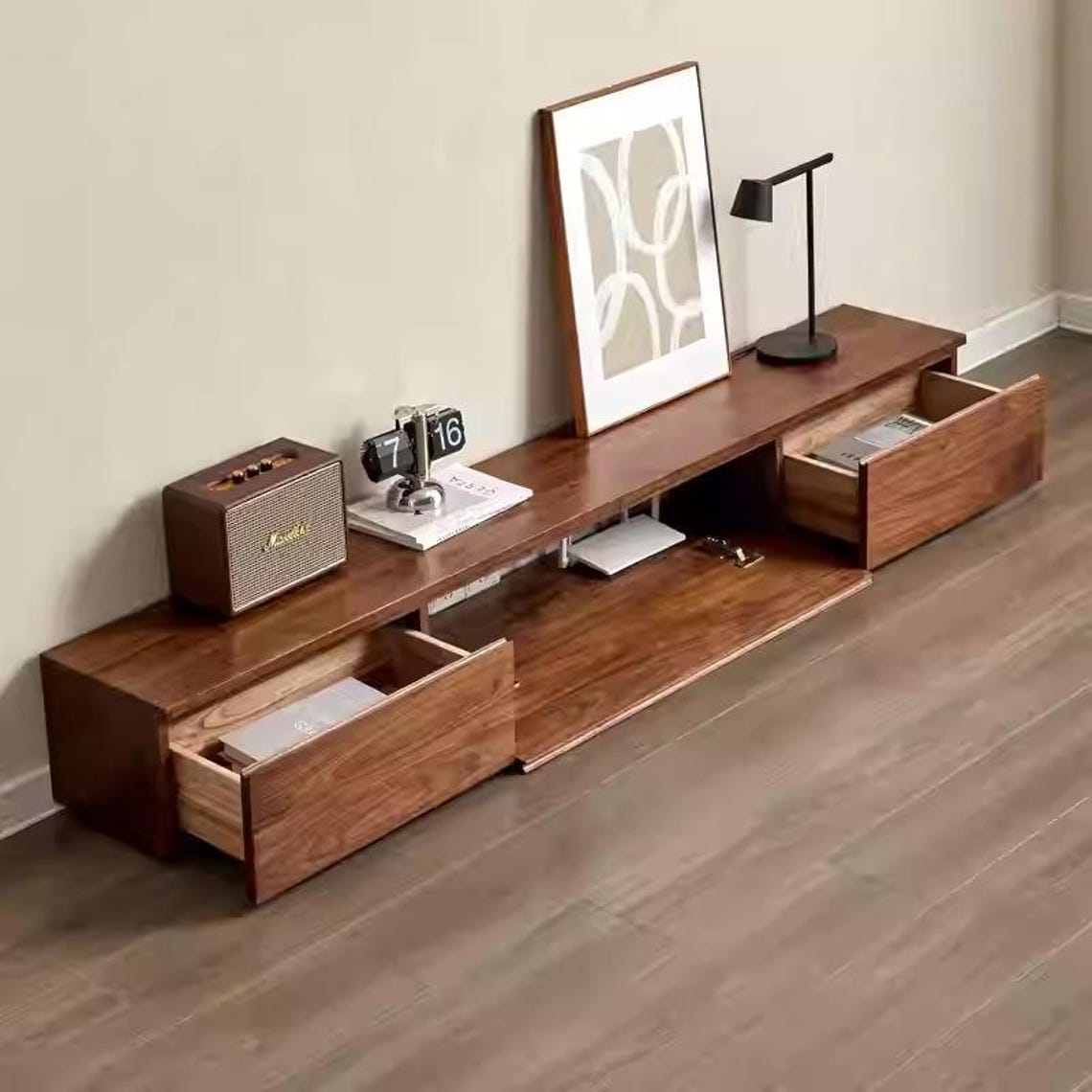 All Solid Wood Floor-standing Tv Cabinet Modern Casual North American ...
