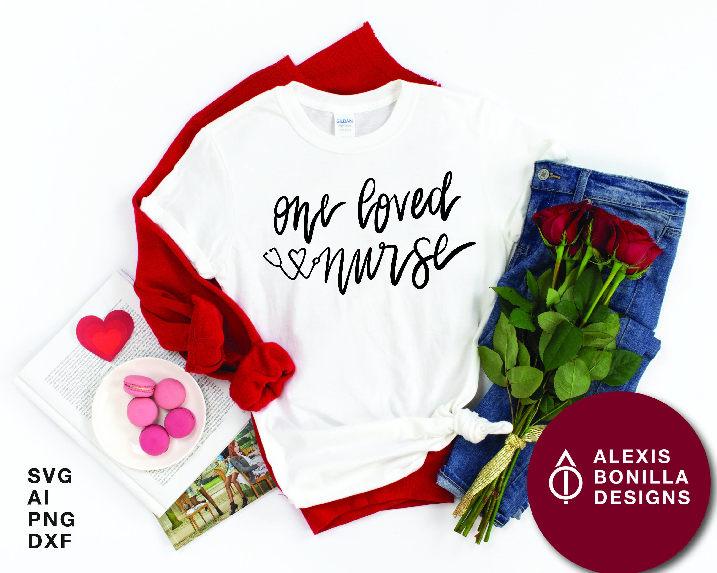 One Loved Nurse SVG Cutting File, Ai, Dxf and Printable PNG Files ...