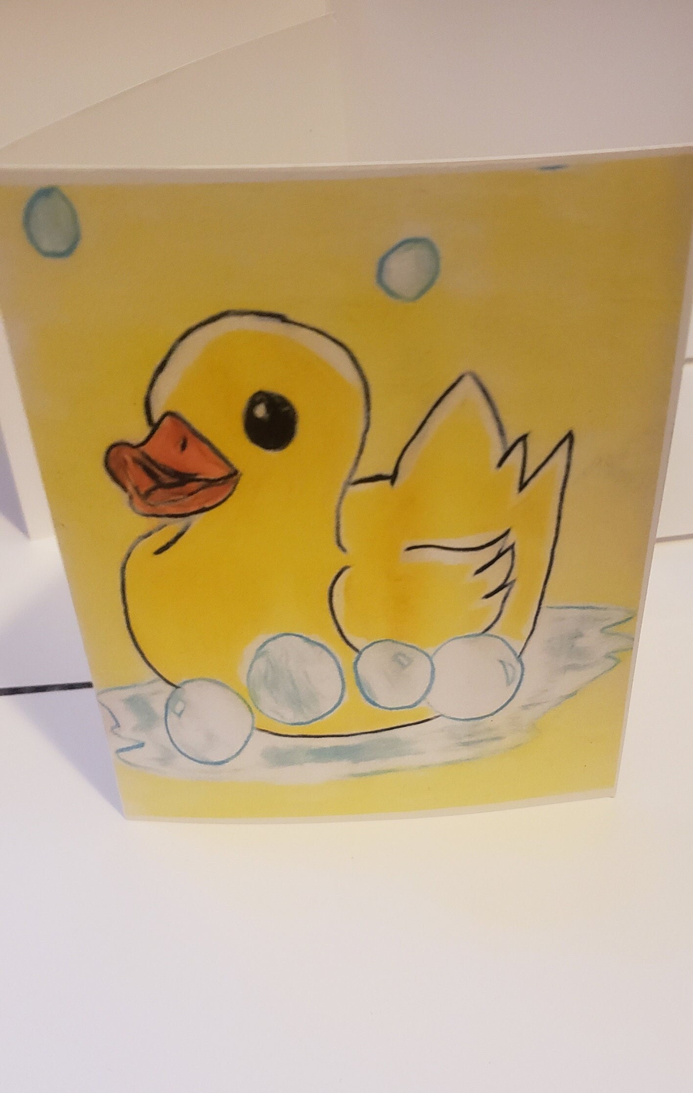 Handcrafted Baby Birthday Rubber Duck Greeting Card W/ Envelope - Etsy