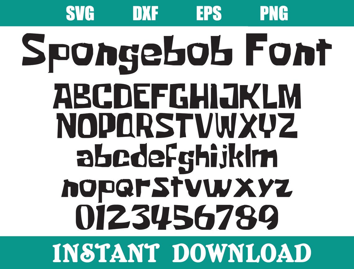 Bundle SpongeBob Font SpongeBob Font SVG SpongeBob Svg | Etsy