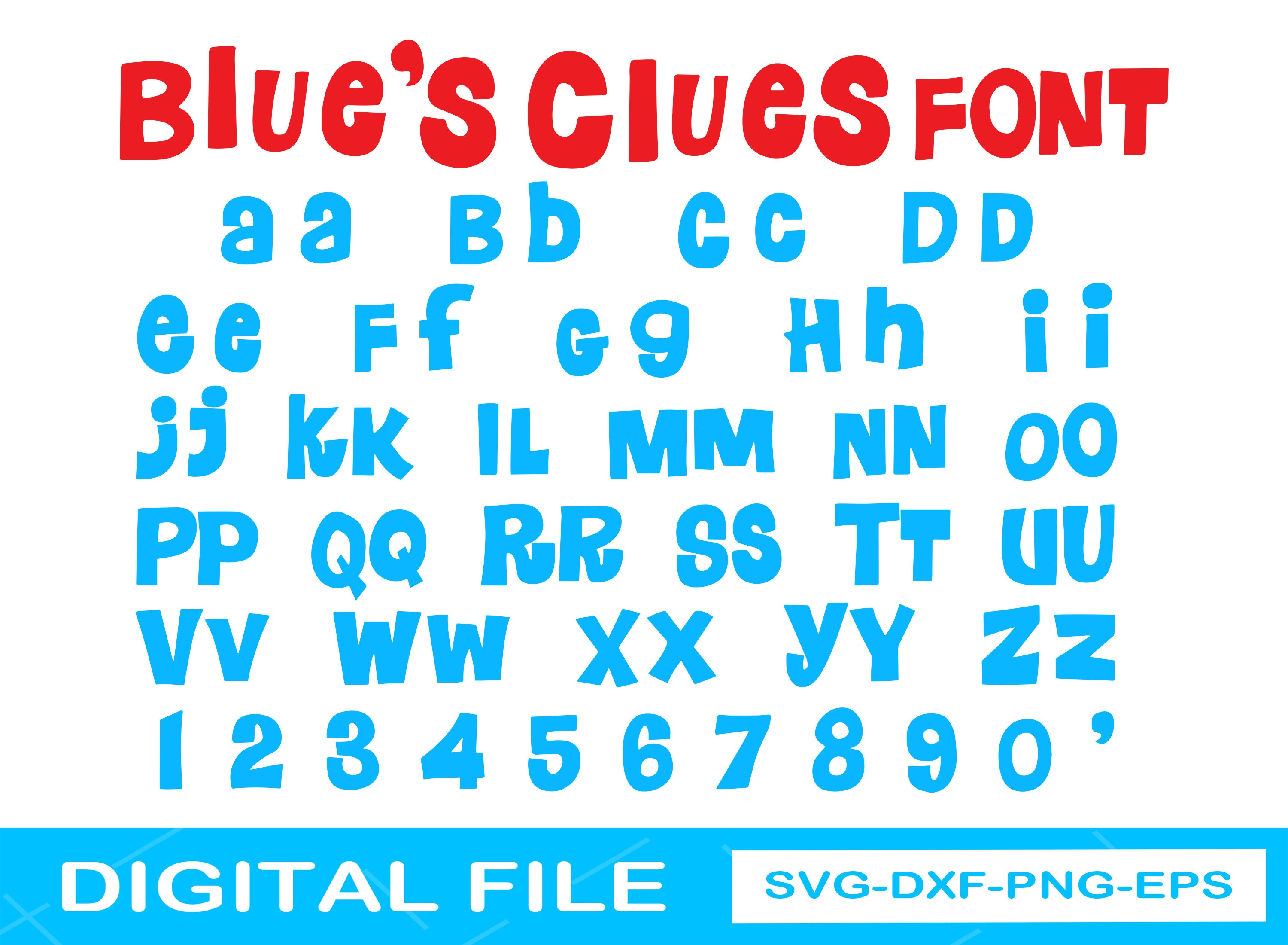 Blues Clues Font Svg Blues Clues Dog Svg Nick Jr Svg Blues | Etsy