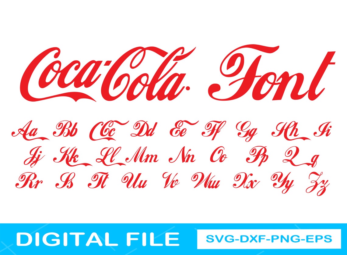 Coca Cola Font Svg Coca Cola Svg Calligraphy Svg Cursive Etsy