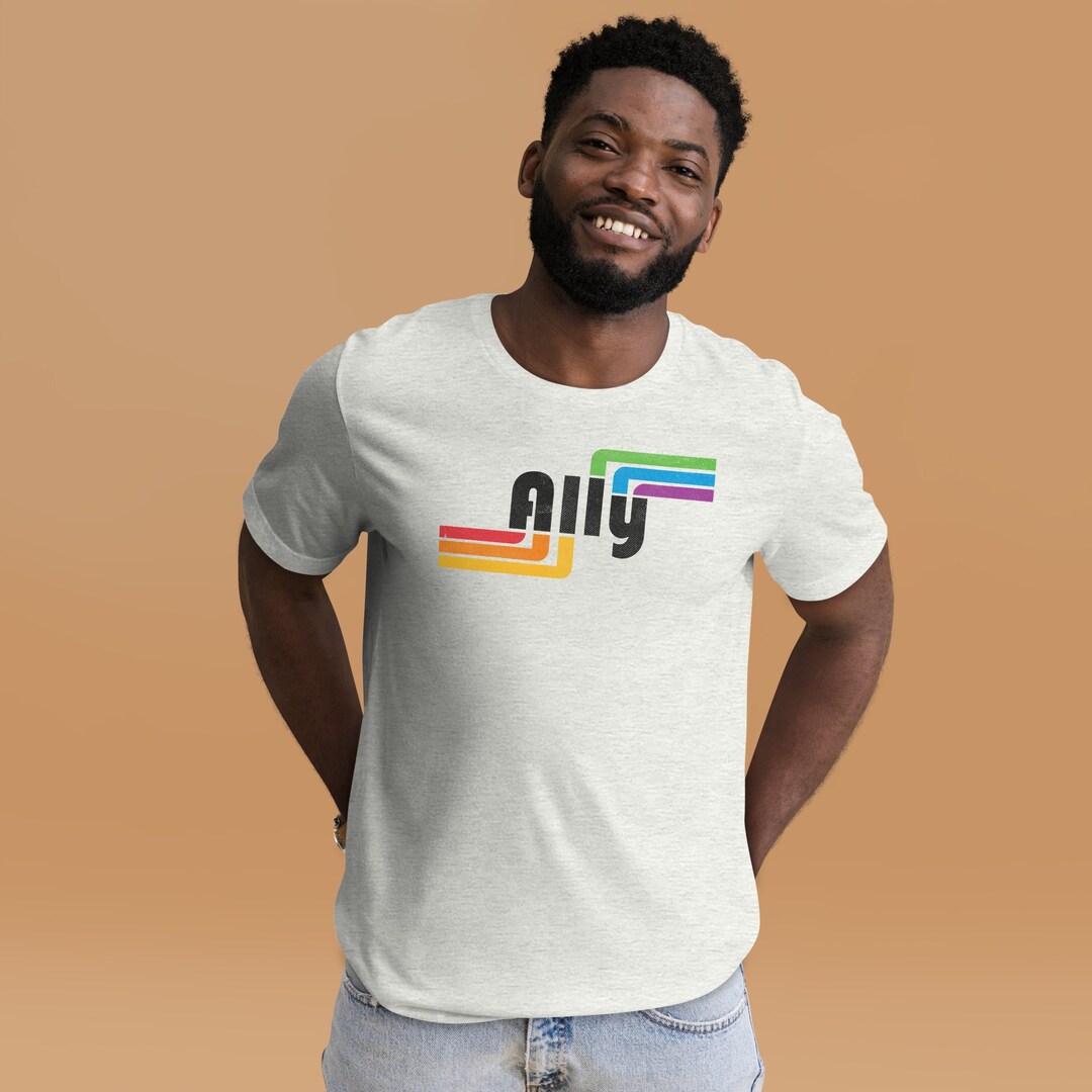 Lgbt T-shirt, Retro Lgbt Shirt, Ally Shirt, LGBTQ Ally T Shirt, Gift ...
