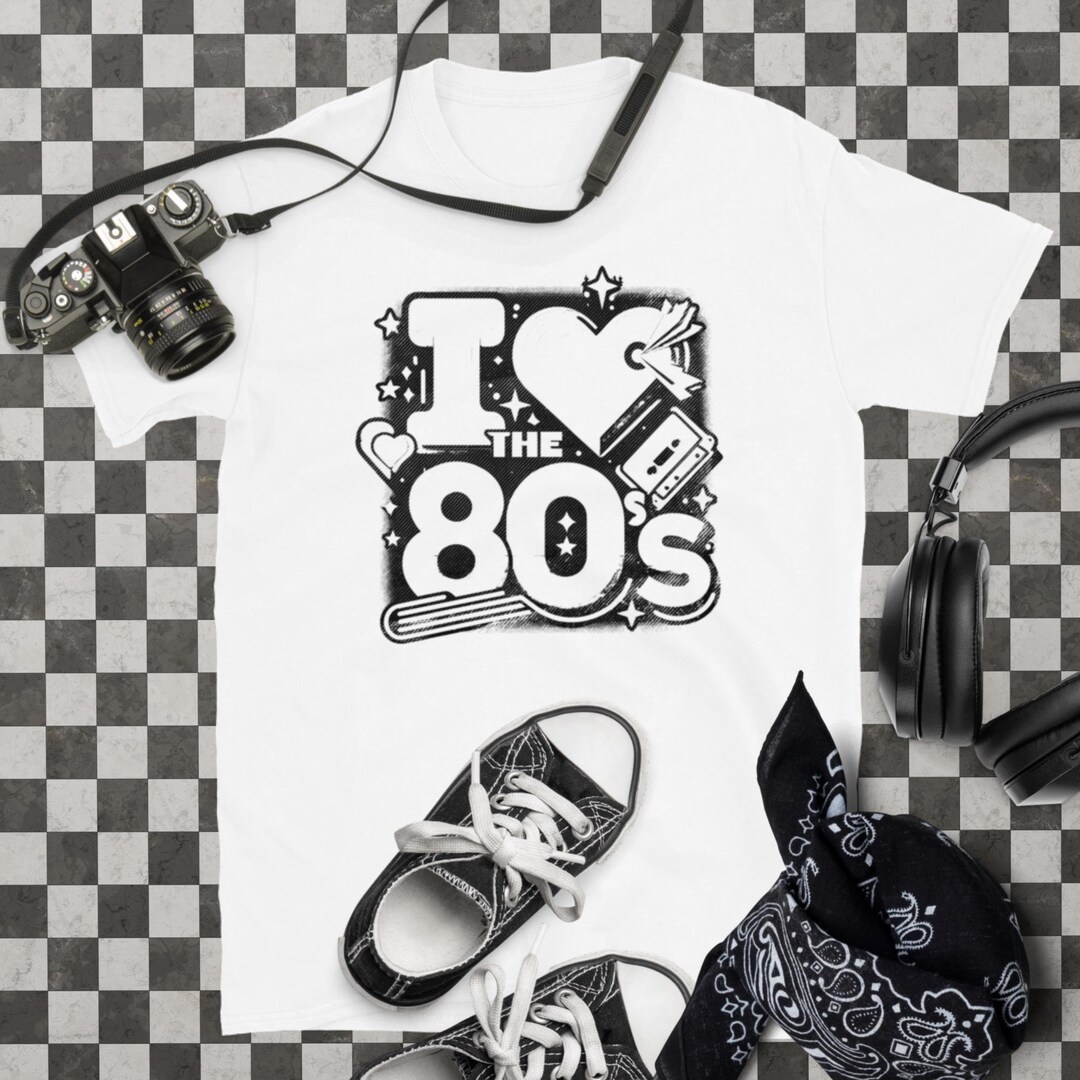 Retro I Love 80’s Graphic Tee, Vintage I Love 80’s Shirt for Adults, 80 ...