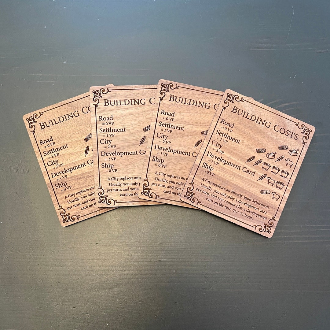 Building Costs Cards for Trading & Settling Game Board Set - Etsy
