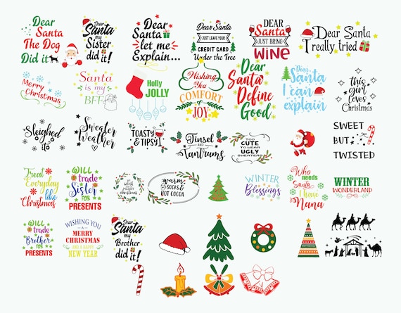 CHRISTMAS SVG QUOTES Christmas Svg Bundle Xmas Svg Sayings | Etsy