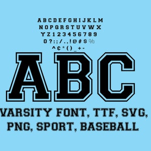VARSITY FONT SVG, Varsity Alphabet Svg, College Varsity Letters Svg ...