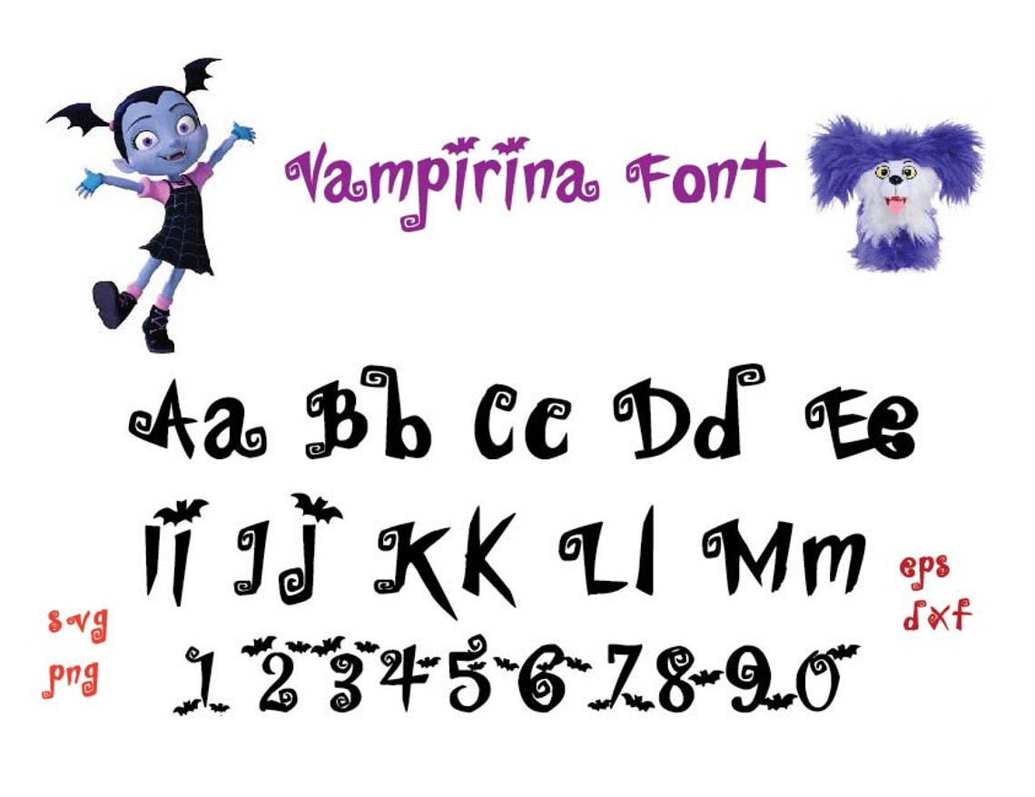 VAMPIRINA FONT SVG Vampirina Alfabeto svg Vampirina Demi | Etsy España