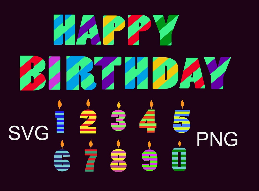 Happy Birthday Letters Svg, HAPPY BIRTHDAY LAYER Numbers and Letters ...