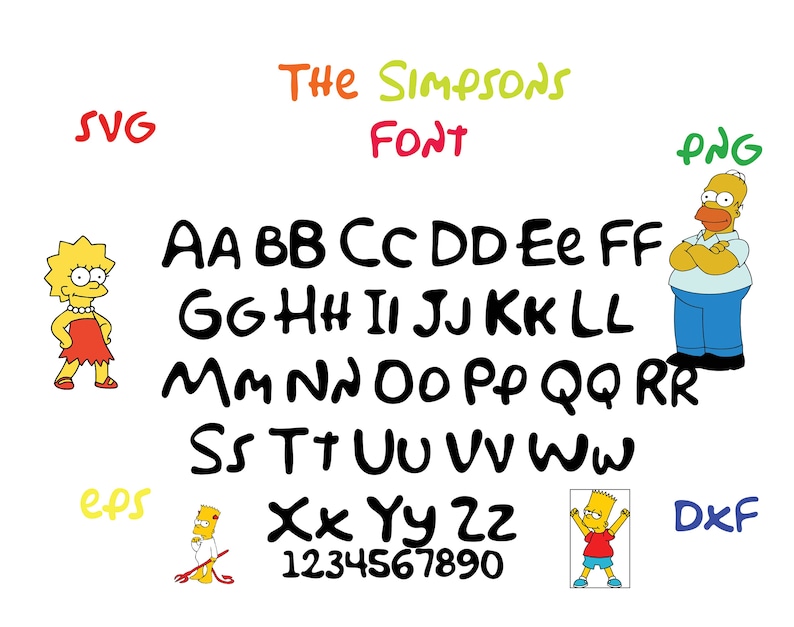 Simpson Letters Svg, Simpson Clipart, Simpson Svg Bundle, Simpson Font ...