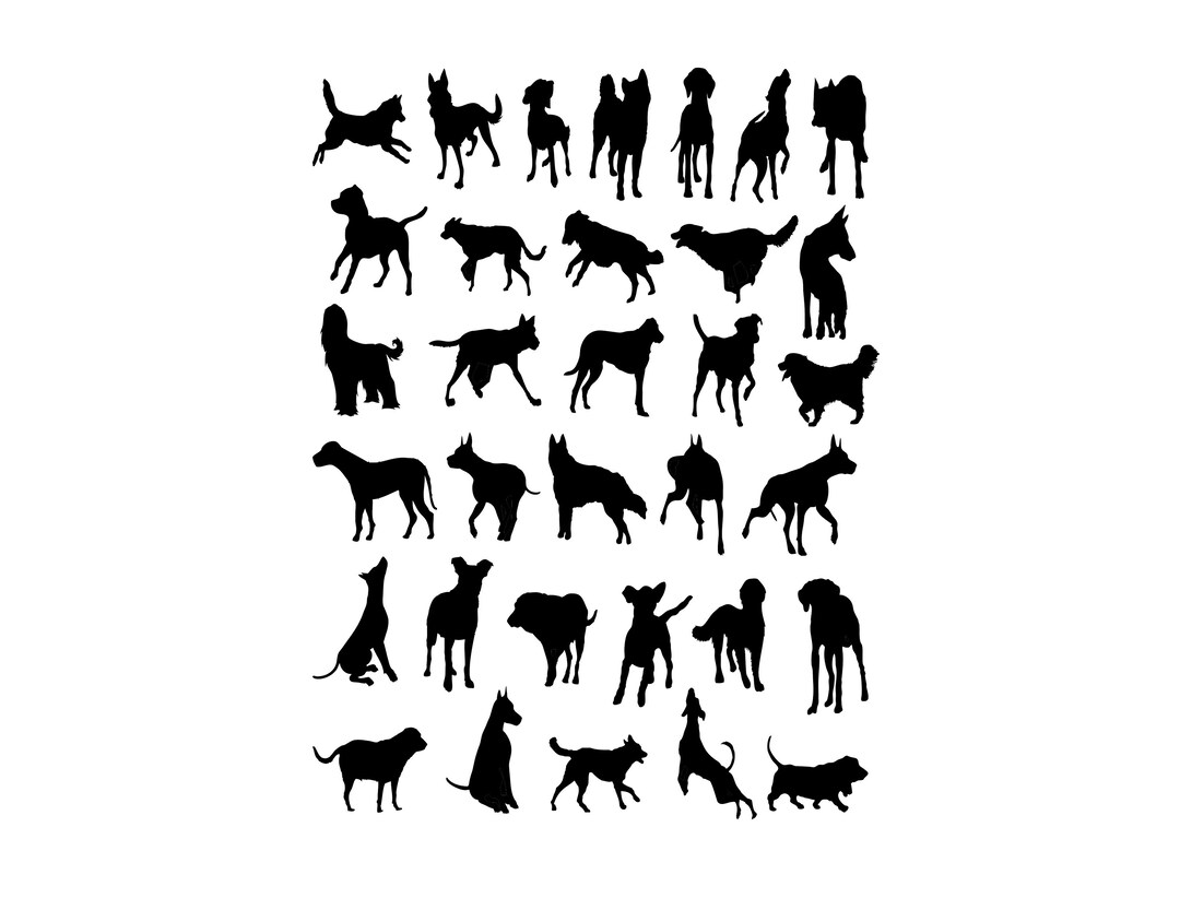 Dog Svg Silhouette, Dog Svg File, Dog Bundle Silhouette - Etsy