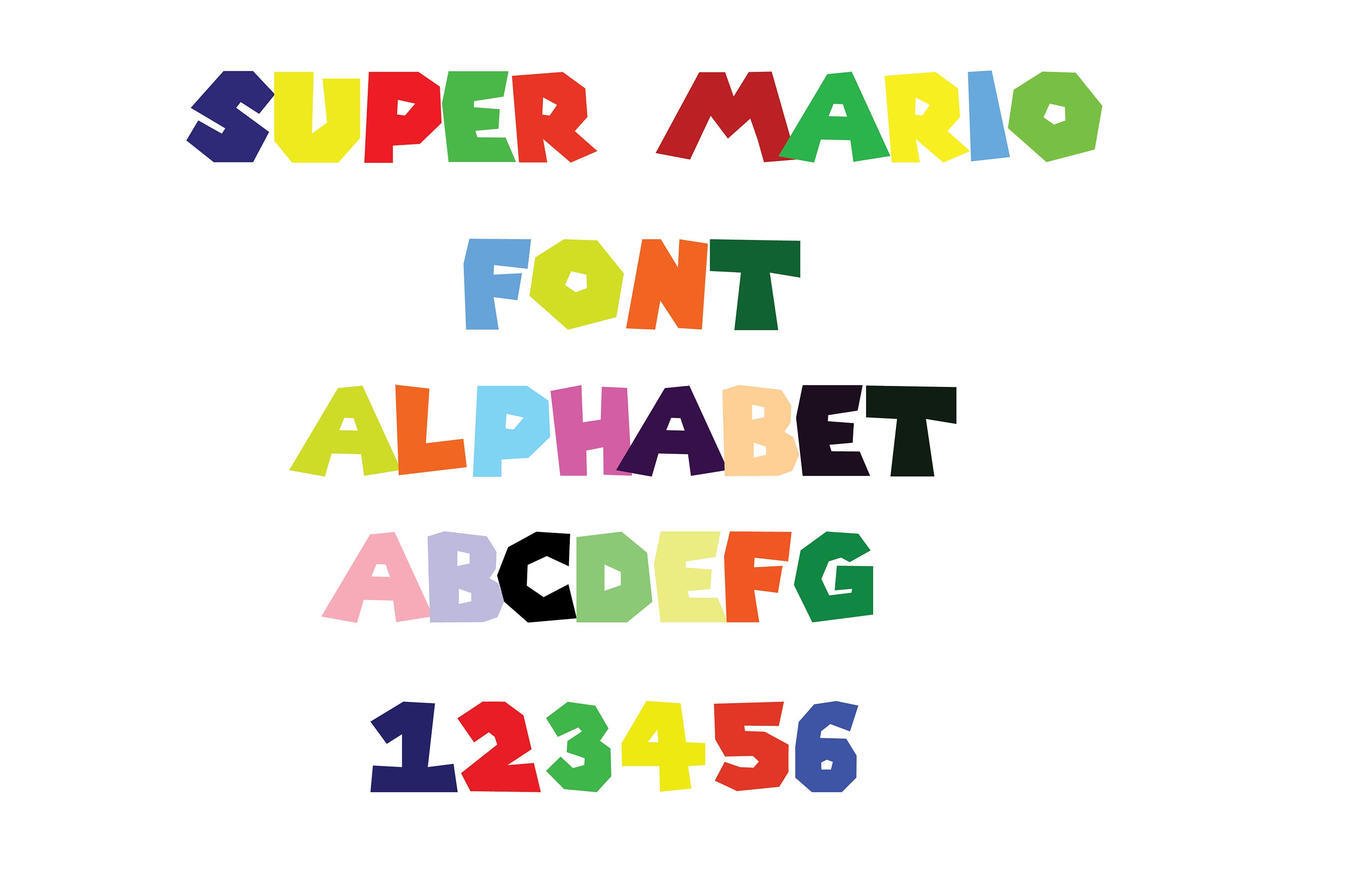 SUPER MARIO FONT Svg Super mario alphabet svg Super mario - Etsy España