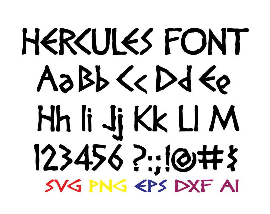 Hercules Font Svg, Hercules Alphabet Svg, Hercules Letters Svg - Etsy