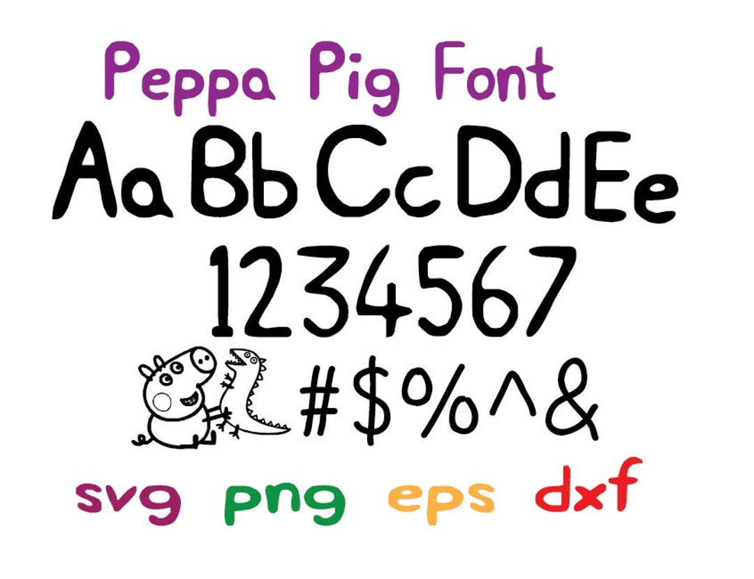 PEPPA PIG FONT Svg Peppa Pig Alphabet Letter Font Svg Pig - Etsy New ...