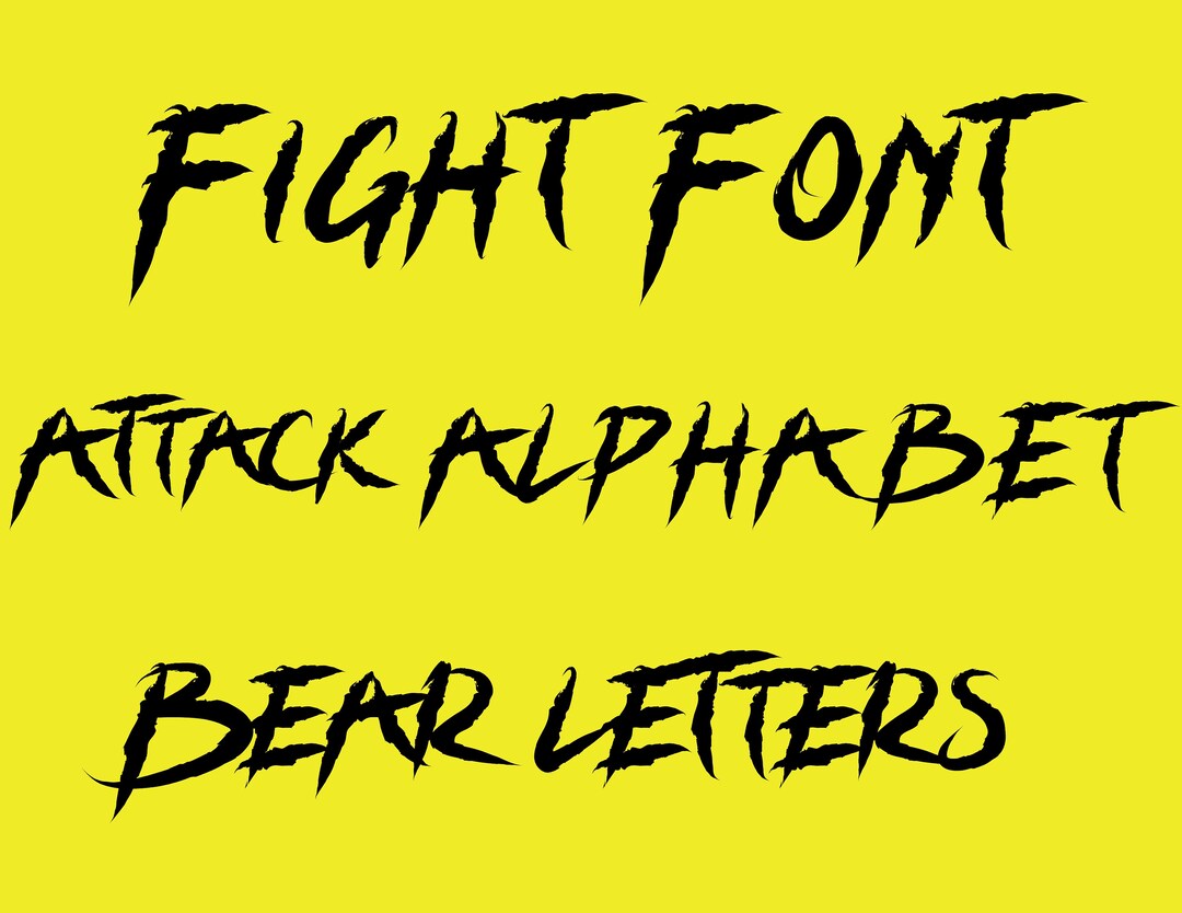 FIGHT FONT SVG, Fight Alphabet Svg, Fight Letters Svg, Fight Bear ...