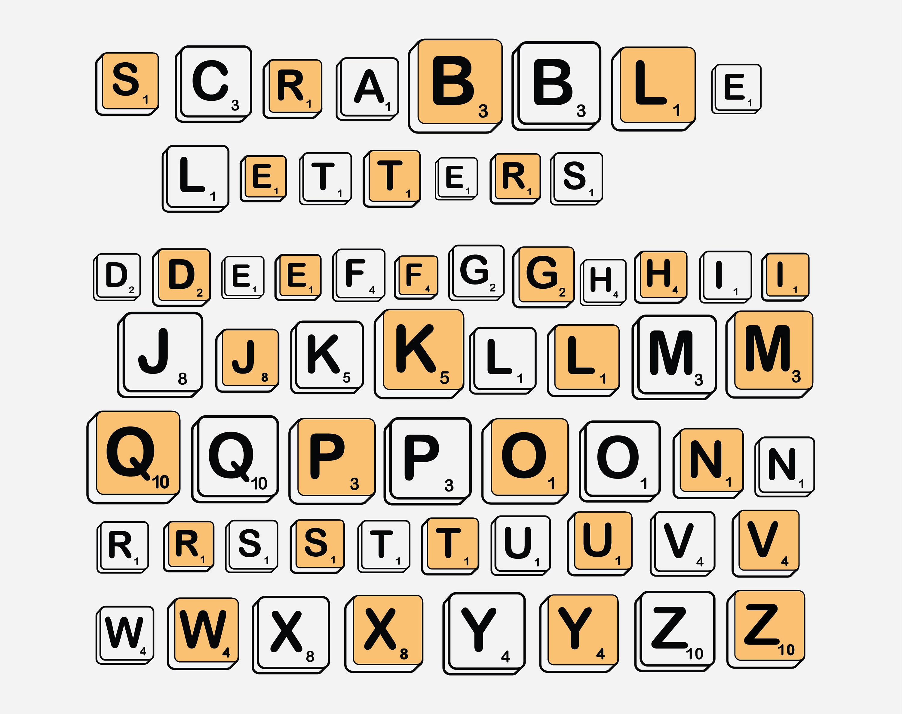 Scrabble Letters Svg Scrabble Alphabet Svg Scrabble Font - Etsy