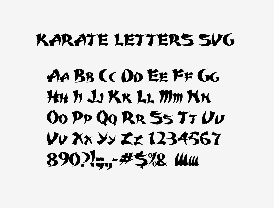 Karate Font Svg Karate Font Ttf Karate Svg Fonts Svg for | Etsy