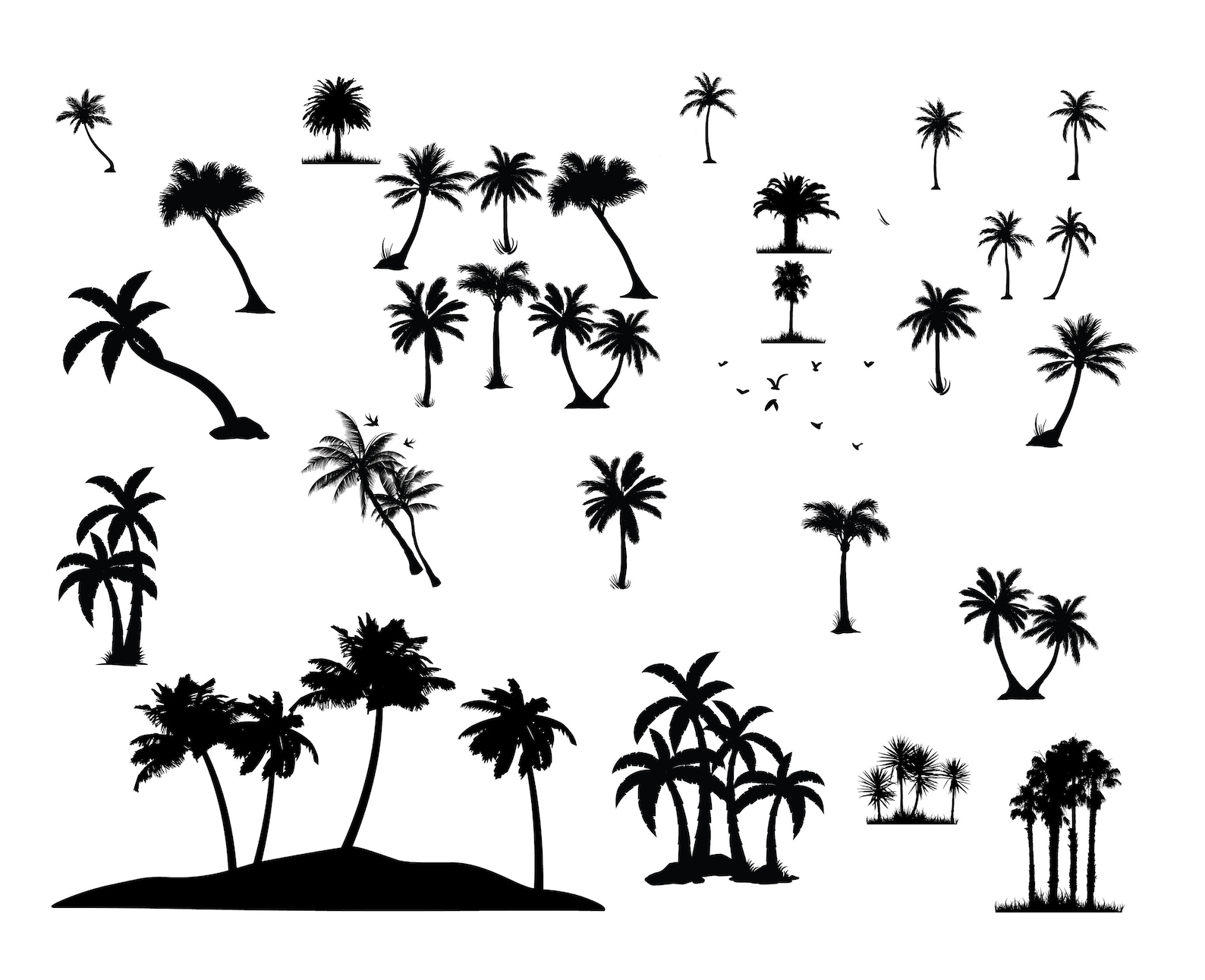 Palmeras silueta svg, silueta de palmeras, palmeras png archivo - Etsy ...