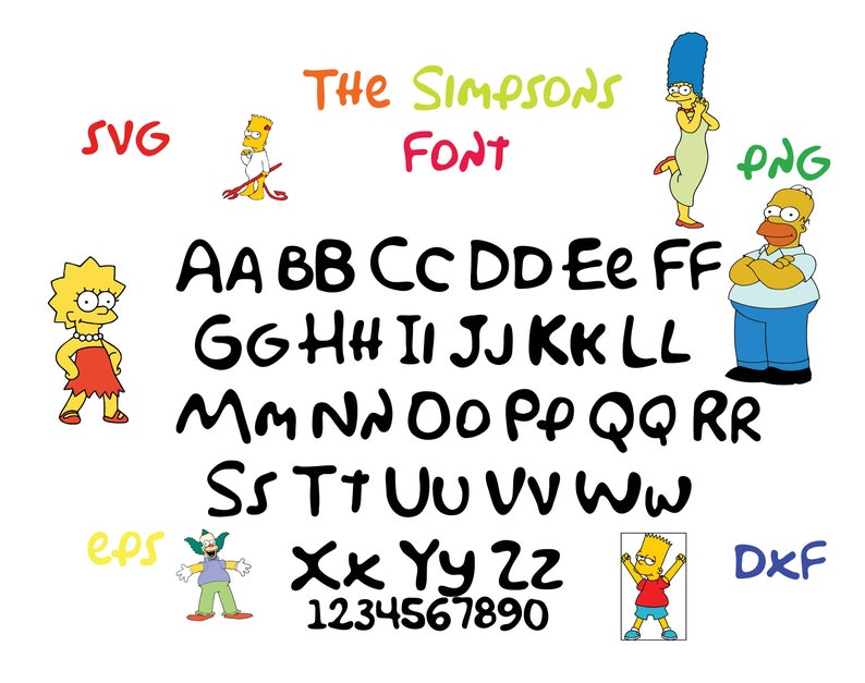 Simpson Letters Svg, Simpson Clipart, Simpson Svg Bundle, Simpson Font ...