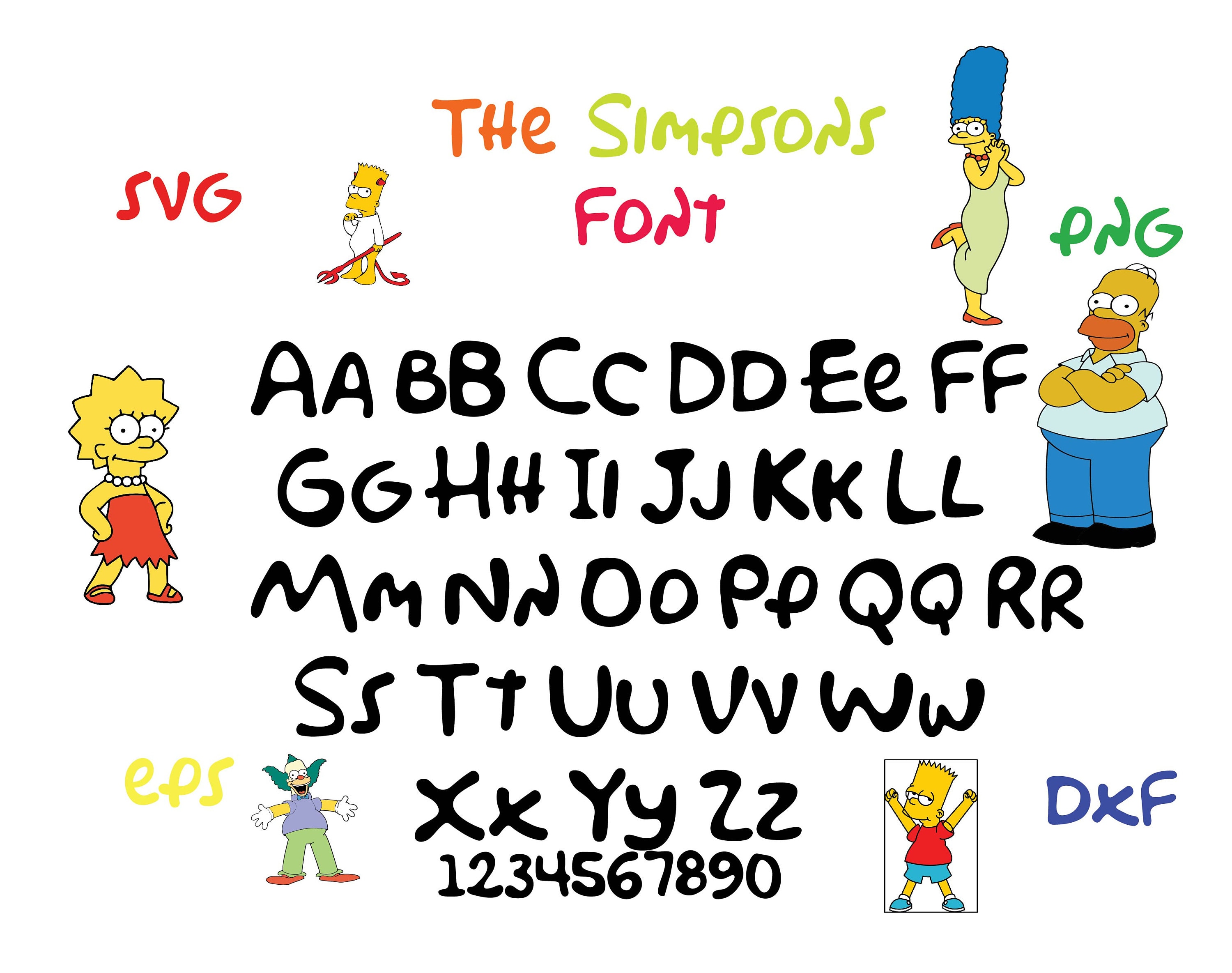 Simpson letras svg Simpson clipart Simpson svg bundle | Etsy