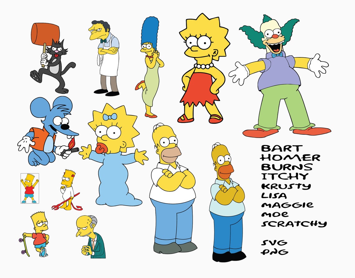 Simpson Letters Svg, Simpson Clipart, Simpson Svg Bundle, Simpson Font ...