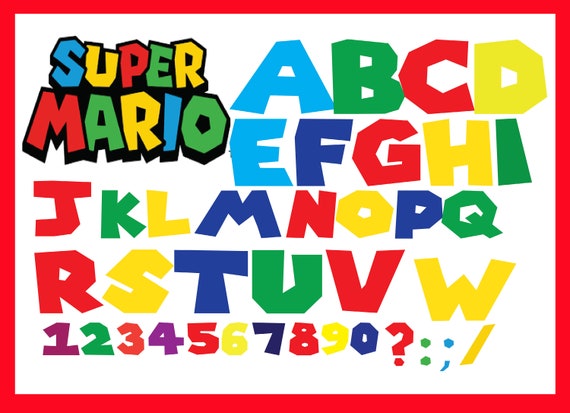 SUPER MARIO FONT Svg Super Mario Alphabet Svg Super Mario - Etsy Canada