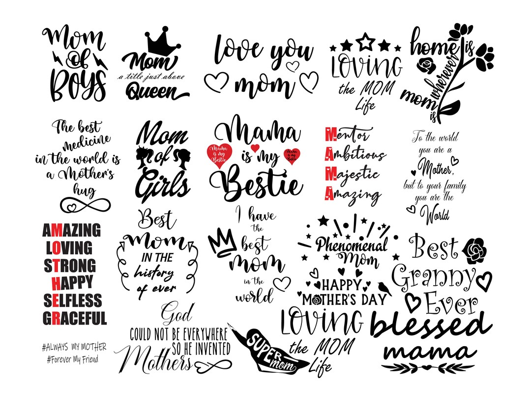 Mothers's Day SVG Bundle, Mothers Day Cutting Files, Mom Life Bundle ...