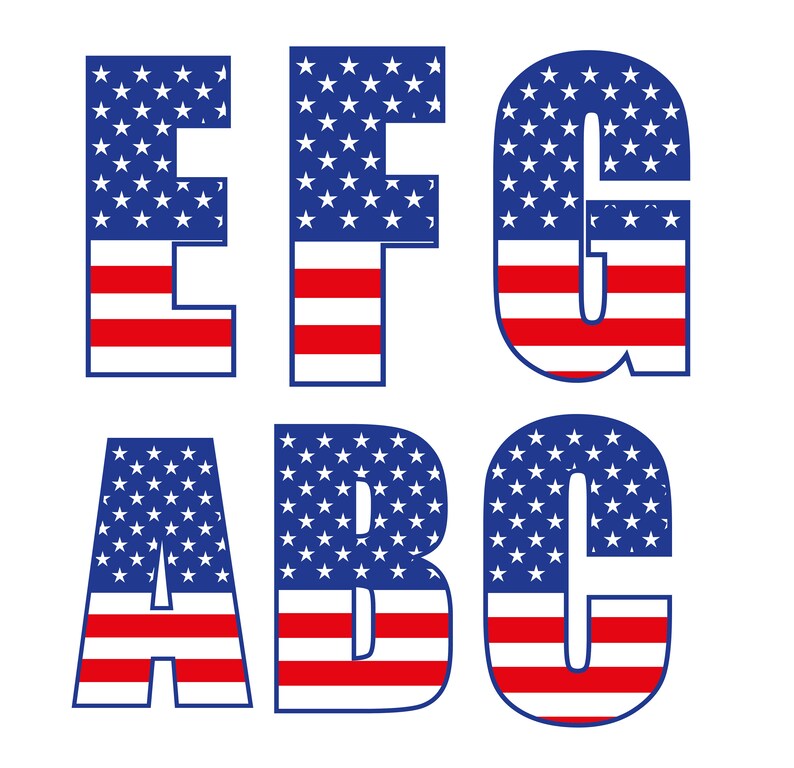 America Flag Letter USA FLAG ALPHABET Usa Flag Letters and | Etsy